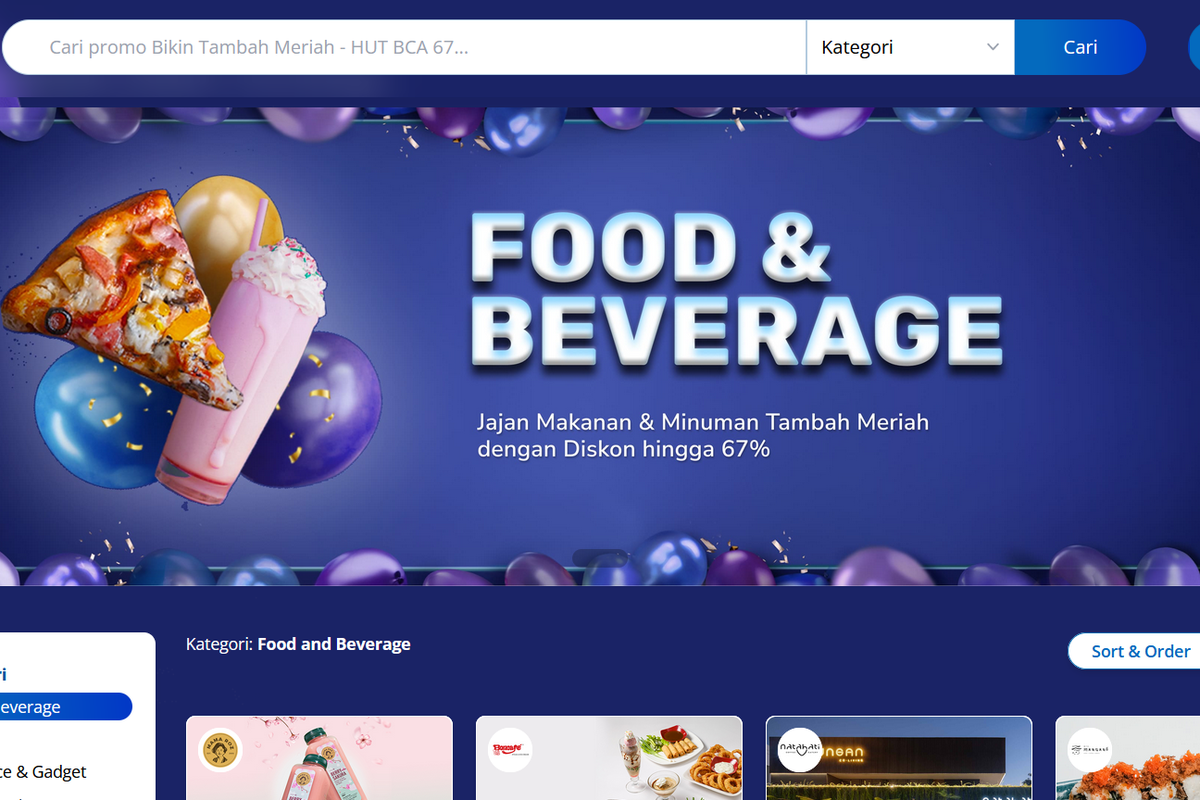 Gebyar Promo HUT BCA 2025, Makanan dan Minuman Diskon hingga 68 Persen