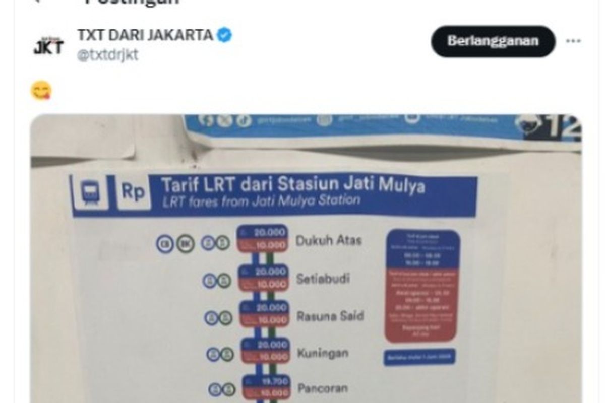 Ramai soal Tarif LRT Jabodebek Jati Mulya-Dukuh Atas Capai Rp 20.000 ...