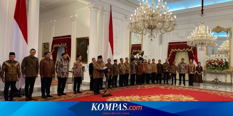 Pelantikan Menteri dan Wakil Menteri Kabinet Merah Putih Dilaksanakan ...