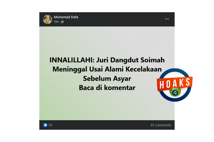 CEK FAKTA Soimah Meninggal Dunia karena Kecelakaan: Dipastikan Hoaks - Tribunpekanbaru.com