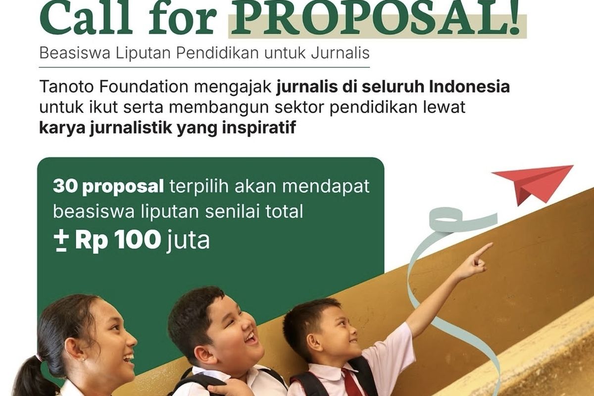 Tanoto Foundation Buka Beasiswa Liputan Pendidikan 2025, Konten Kreator Bisa Daftar