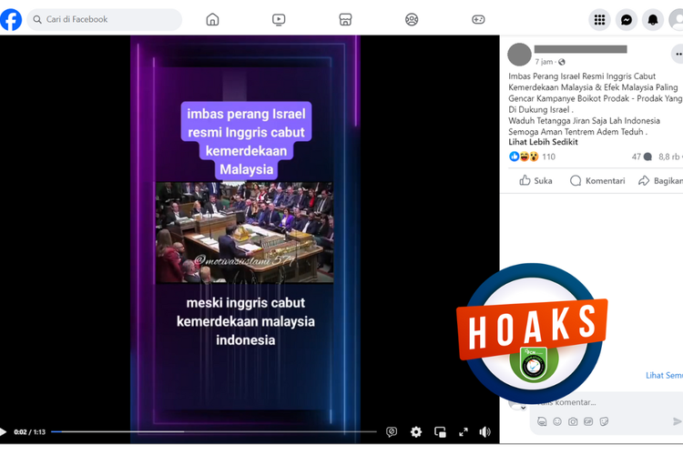 [HOAKS] Inggris Cabut Kemerdekaan Malaysia