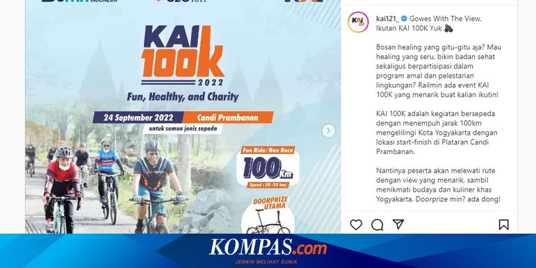Gowes Bareng KAI di Prambanan, Ini Rute hingga Cara Mengikutinya