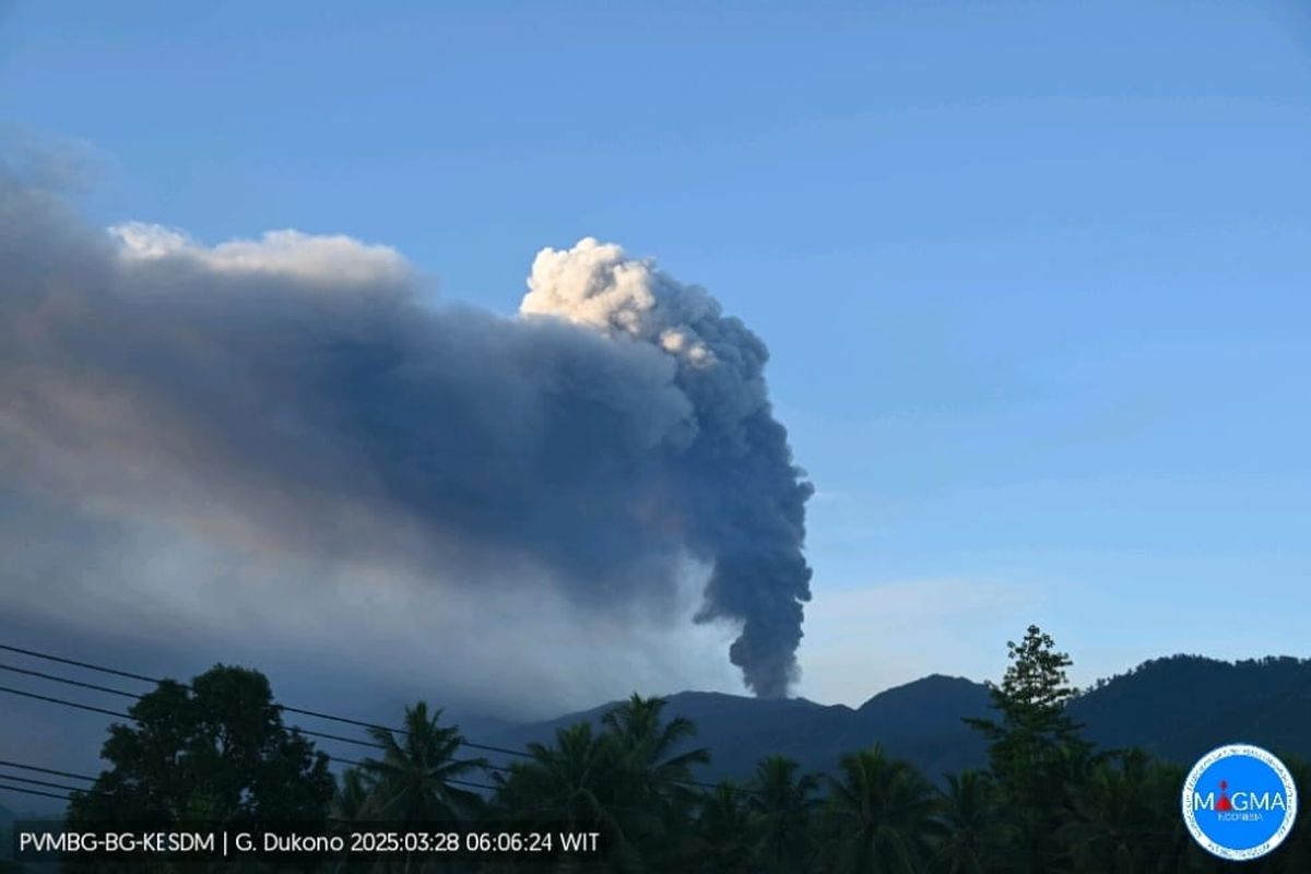 Gunung Dukono Kembali Meletus Jumat Pagi, Semburkan Abu Setinggi 2,5 Km