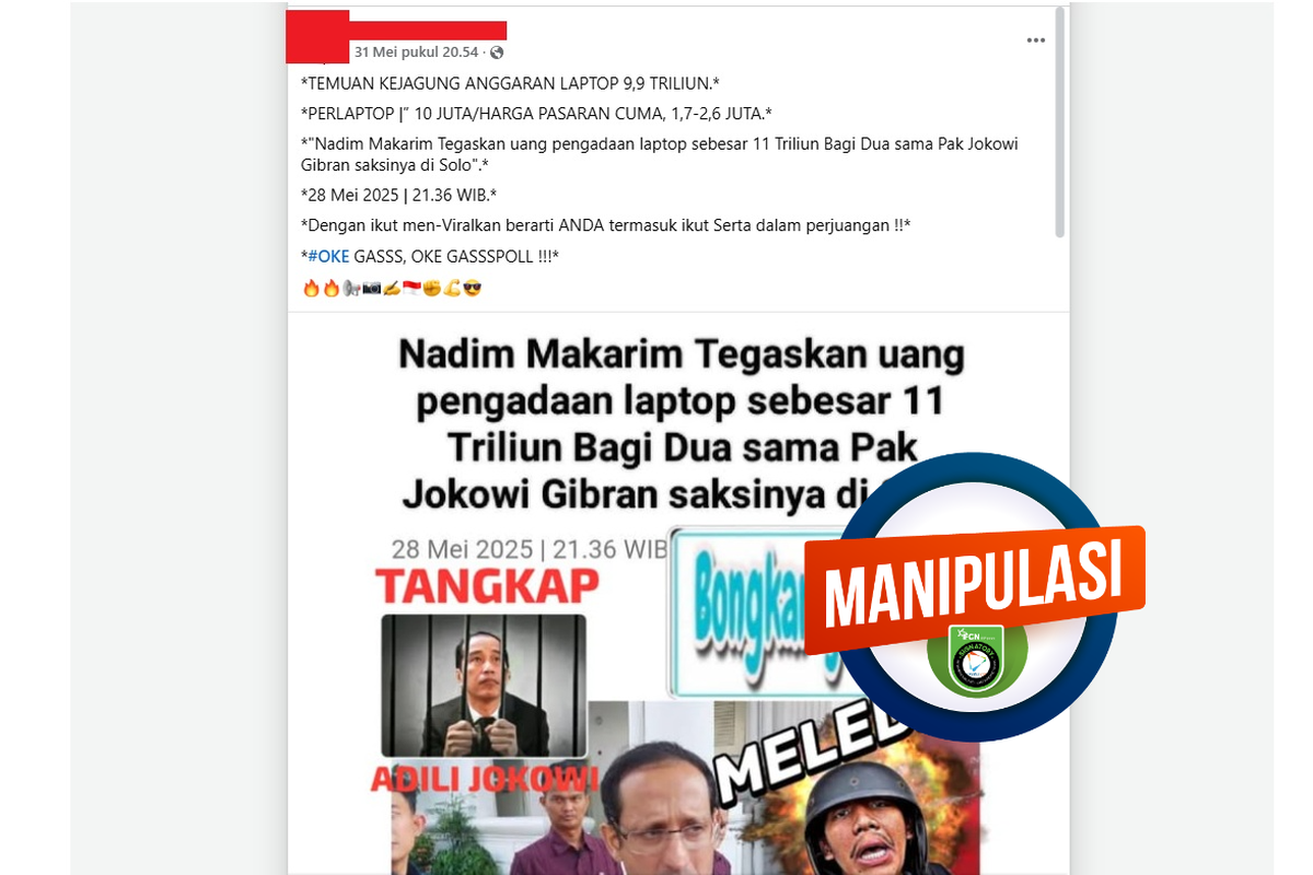 [VIDEO] Hoaks Nadiem Makarim Ungkap Bagi Dua Uang Korupsi Laptop dengan Jokowi