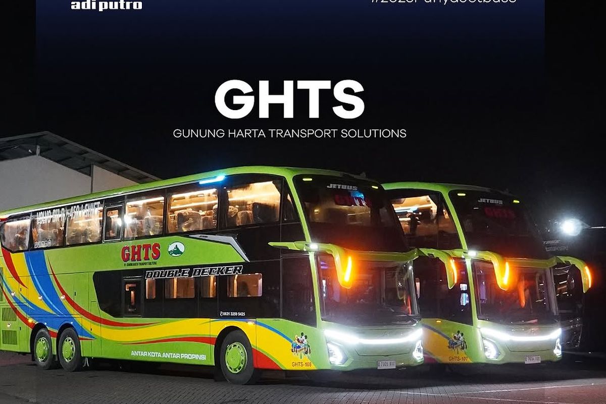 PO Gunung Harta Rilis Bus Tingkat Baru, Pakai Kursi Social Distancing