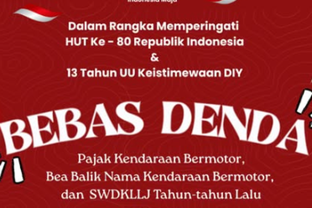 Pemprov DIY Gelar Pemutihan Pajak Kendaraan hingga 31 Oktober 2025