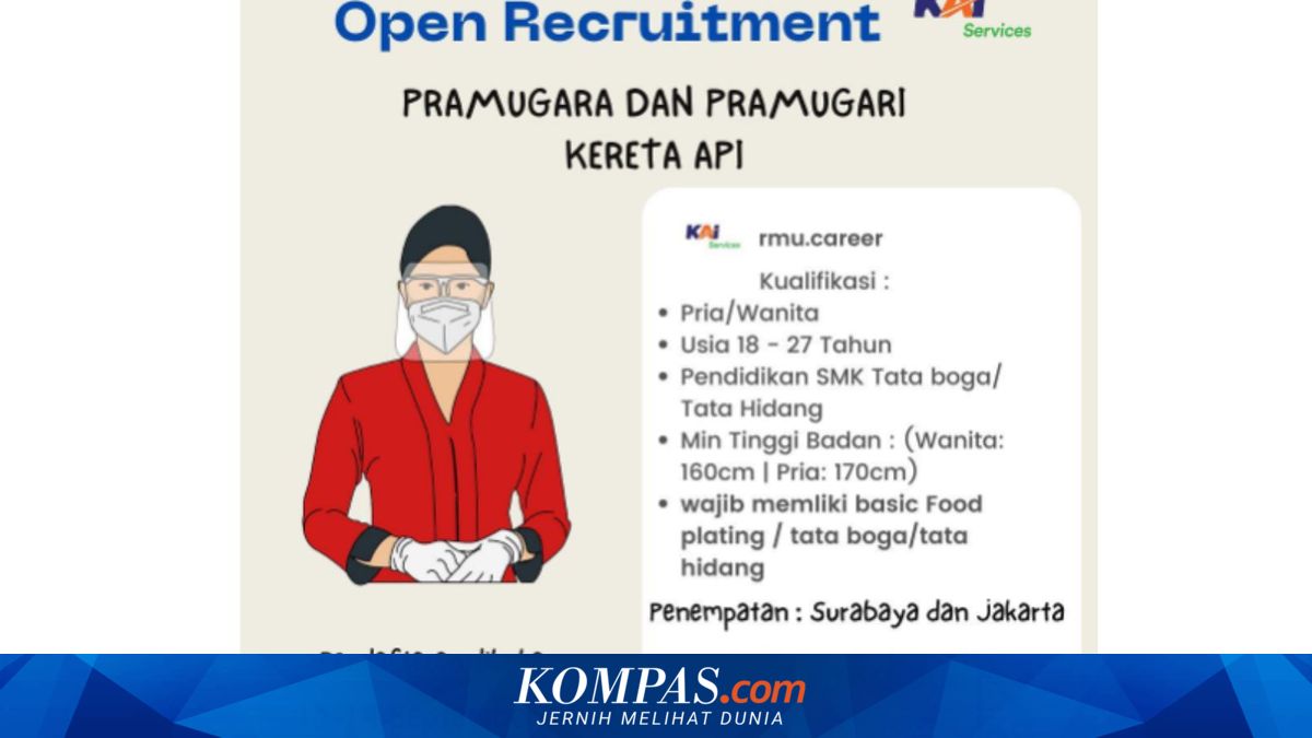 Lowongan Pramugara-Pramugari Kereta PT KAI, Syarat dan Cara Daftarnya