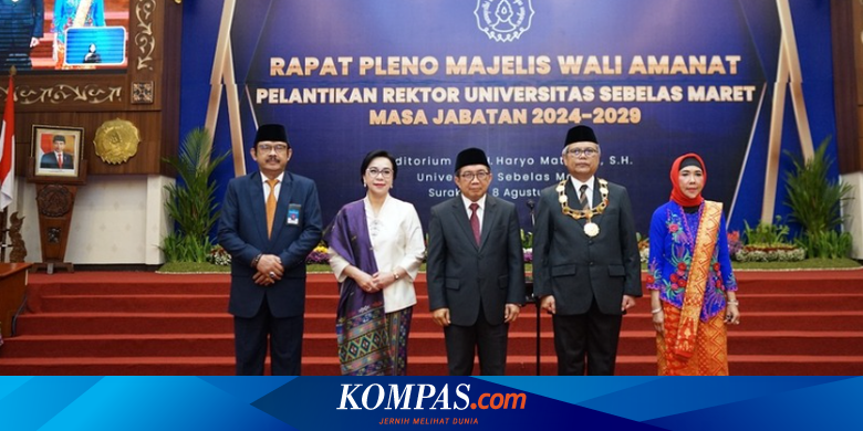 Prof. Hartono Dilantik sebagai Rektor UNS Masa Jabatan 2024-2029