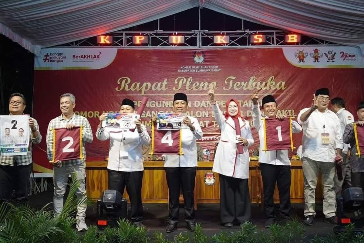 KPU Sumbawa Barat Tetapkan Nomor Urut Paslon Pilkada 2024