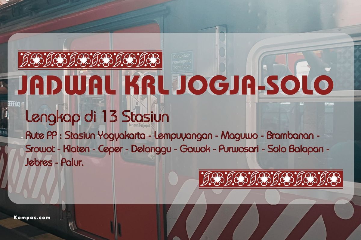 Jadwal KRL Jogja–Solo 24–30 Agustus 2025, Cek Jam Keberangkatan Lengkap