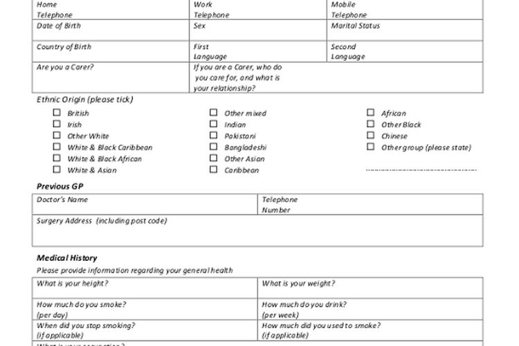 Contoh Formulir dalam Bahasa Inggris