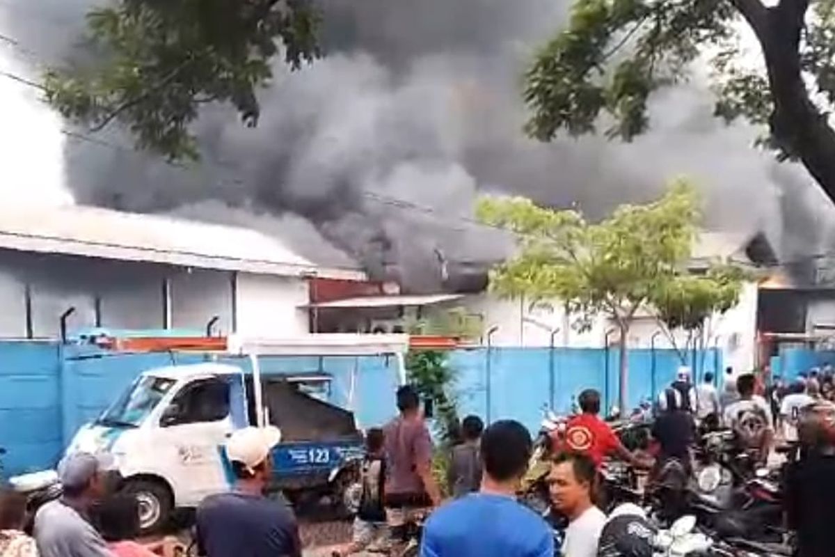 Kebakaran Landa Pabrik Pemotongan dan Pengolahan Ayam di Pasuruan