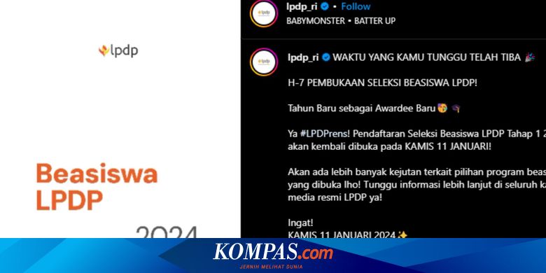 Cara Daftar Beasiswa LPDP S2 2024, Dibuka 11 Januari