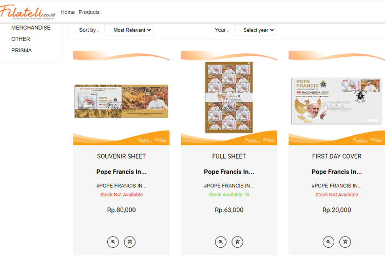 Harga dan Cara Beli Prangko Edisi Spesial Kunjungan Paus Fransiskus ke Indonesia