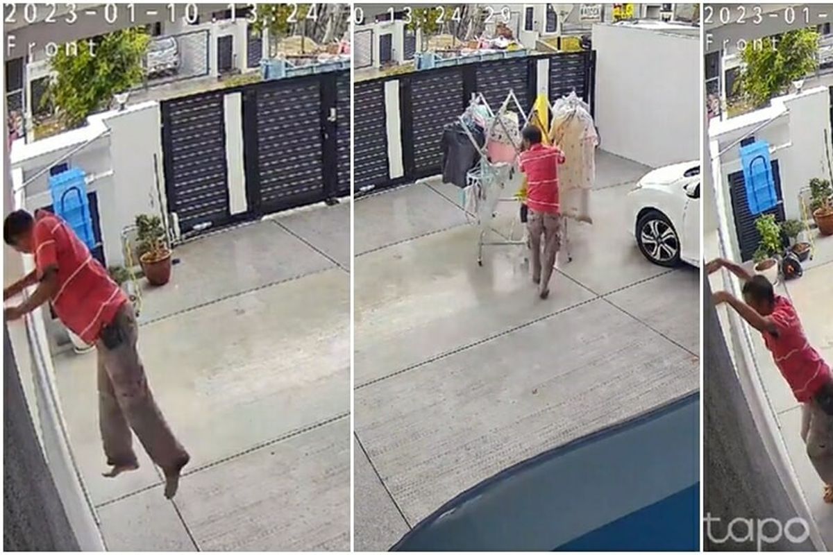 Viral Video Aksi Pria Loncat Tembok Rumah bak Maling, Ternyata Ingin ...