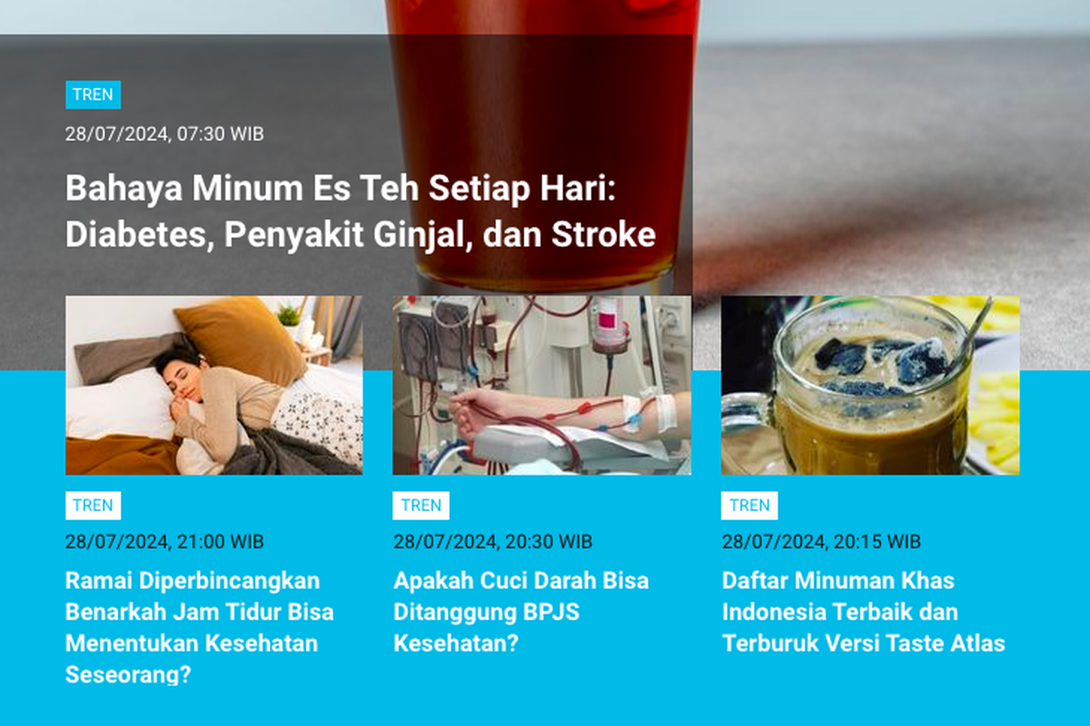 [POPULER TREN] Bahaya Minum Es Teh Setiap Hari | Cara Beli Tiket ...