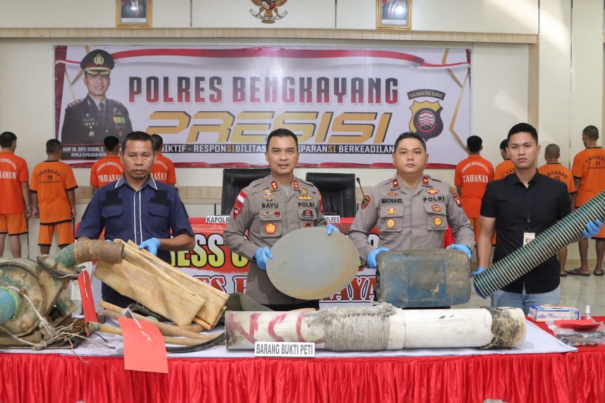 Polisi Gerebek 5 Lokasi Tambang Emas Ilegal di Bengkayang Kalbar, 19 Orang Ditangkap