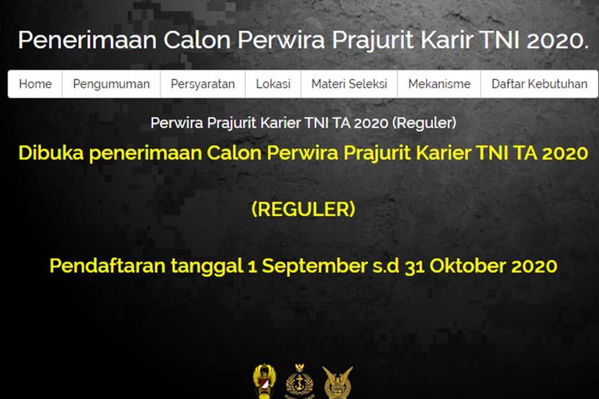 Dibuka Penerimaan Calon Perwira Prajurit Karier TNI Tahun 2020 untuk ...