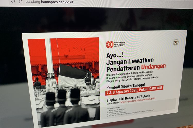 Buka Jam 10.00, Ini Link dan Cara Daftar Upacara 17 Agustus di Istana Merdeka