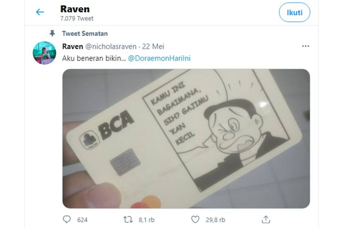 Foto Viral Kartu ATM BCA Bergambar Karakter Doraemon, Ini Faktanya
