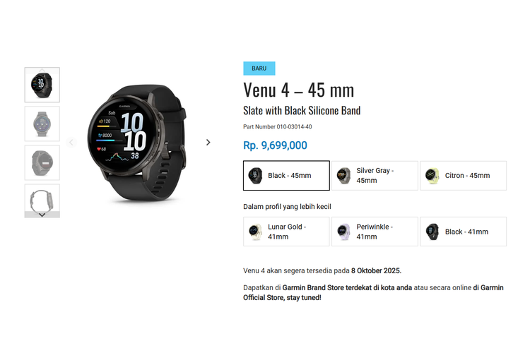 Foto : Smartwatch Garmin Venu 4 Resmi di Indonesia, Ini Harganya Halaman 5