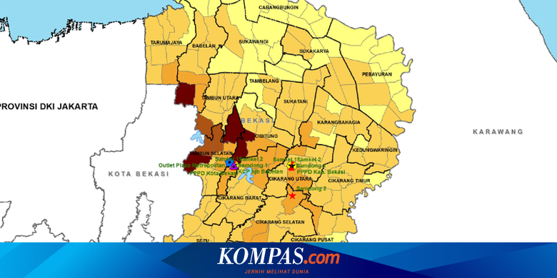 Daftar Kecamatan, Kelurahan dan Kode Pos di Kabupaten Bekasi