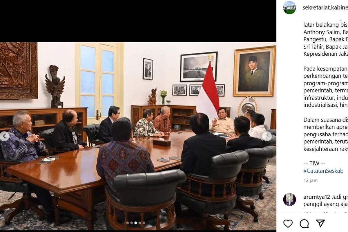 Aguan, James Riady, hingga TW Temui Prabowo di Istana, Ada Apa?