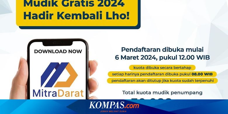 Pendaftaran Mudik Gratis Ditjen Hubdat 2024: Cara Daftar, Jadwal ...