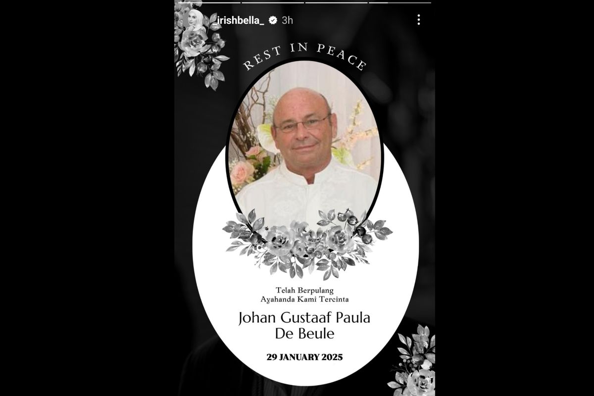 Ayah Irish Bella, Johan Gustaaf Paula De Beule, Meninggal Dunia