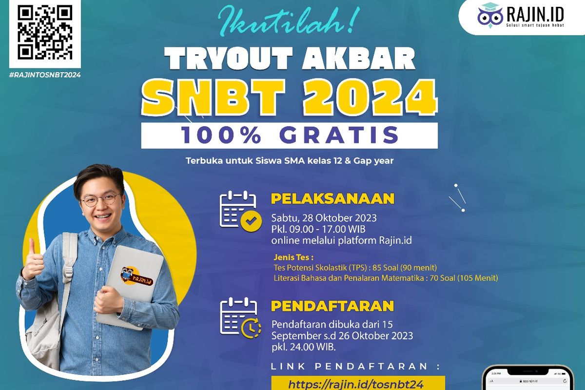 Jelang SNBT 2024, Rajin.Id Gelar "Try Out Akbar SNBT" Gratis
