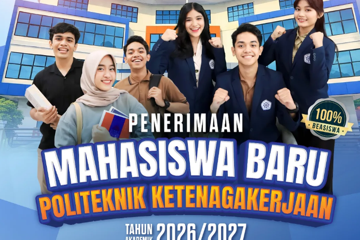 Pendaftaran Polteknaker 2026 Dibuka, Kesempatan Kuliah Gratis