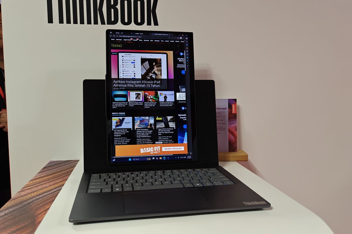 Lenovo Pamer Laptop Layar Putar ThinkBook VertiFlex dan Stand Laptop ...