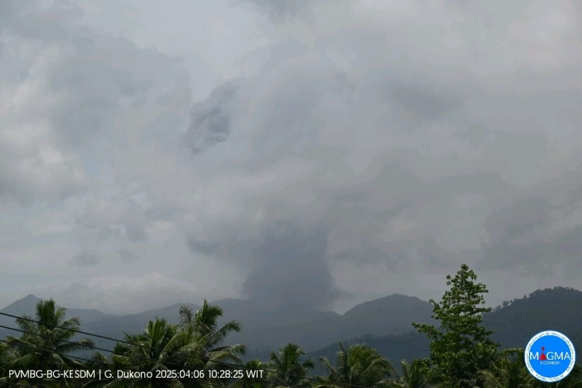 Gunung Dukono Erupsi Lagi, Lontarkan Abu Capai 1.500 Meter