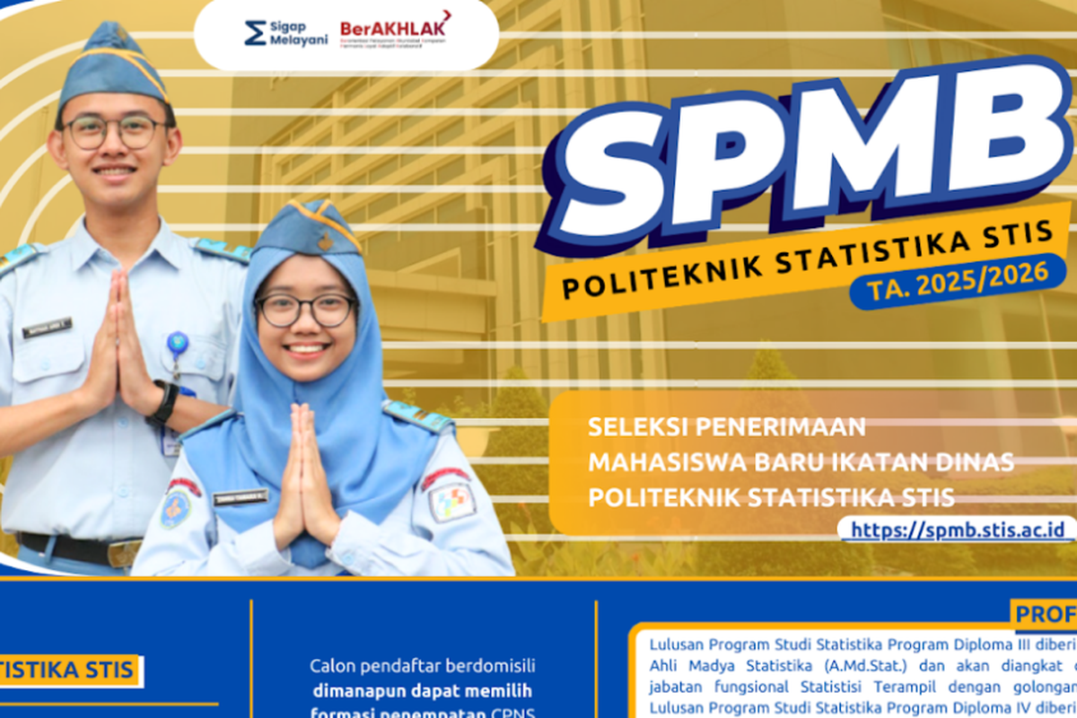 Pendaftaran Politeknik Statistika STIS Dibuka, Biaya Kuliah Gratis dan ...