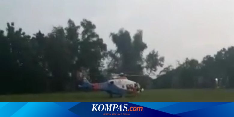 Helikopter Kapolda Jatim Mendarat Darurat karena Cuaca Buruk, Atap Rumah Warga Rusak