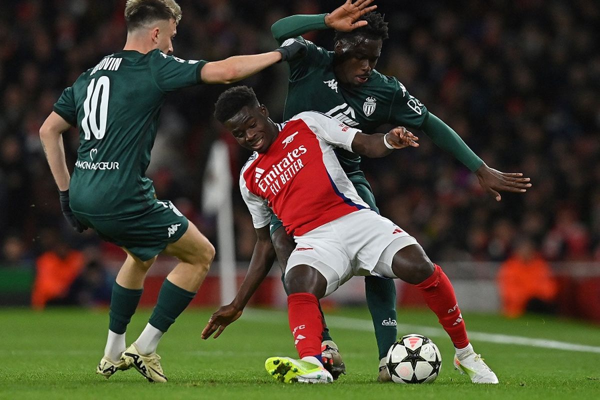 Hasil Arsenal Vs Monaco Brace Bukayo Saka Bawa The Gunners Menang 3 0