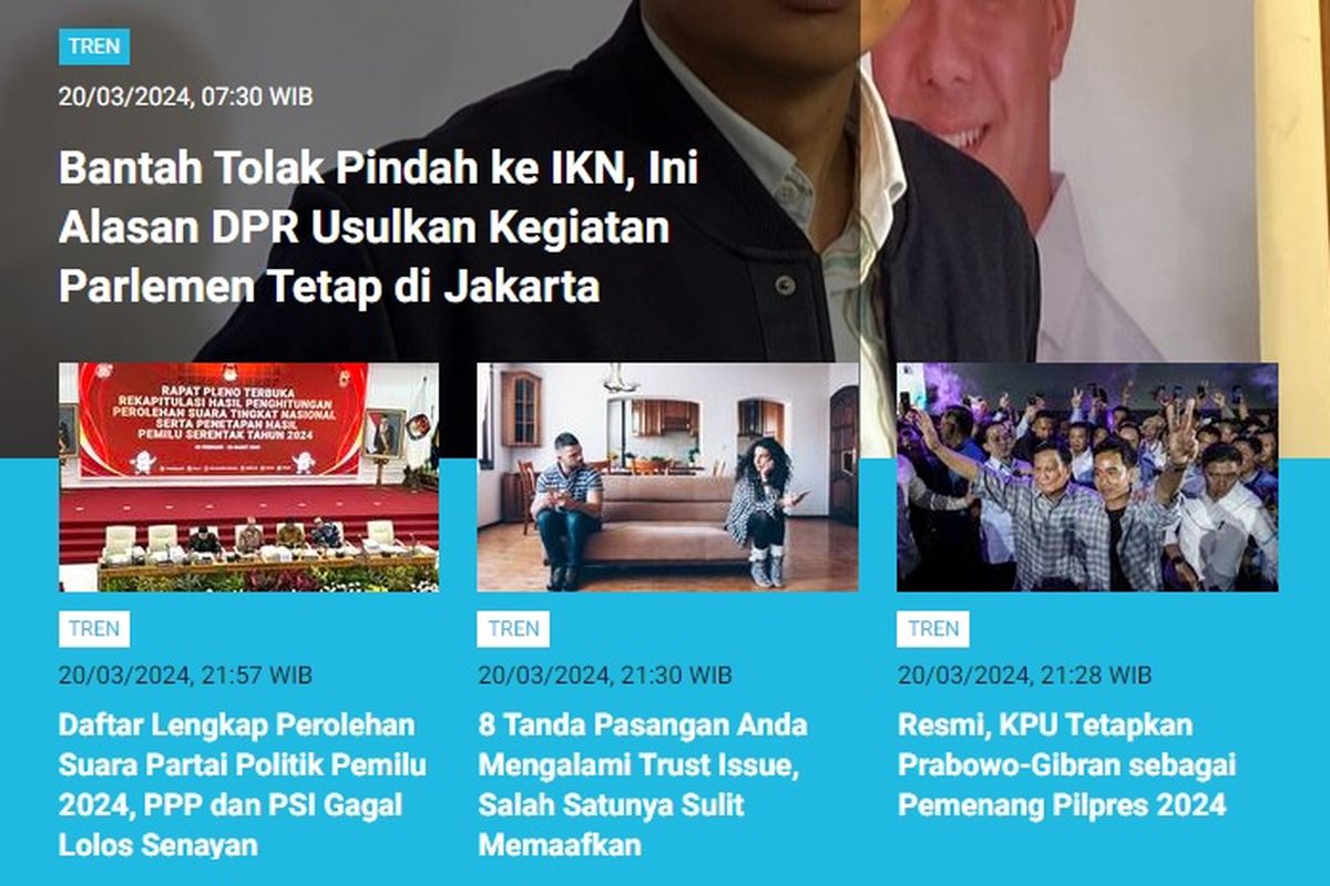 [POPULER TREN] KPU Tetapkan Prabowo-Gibran sebagai Pemenang Pilpres 2024 | Alasan DPR Usulkan ...