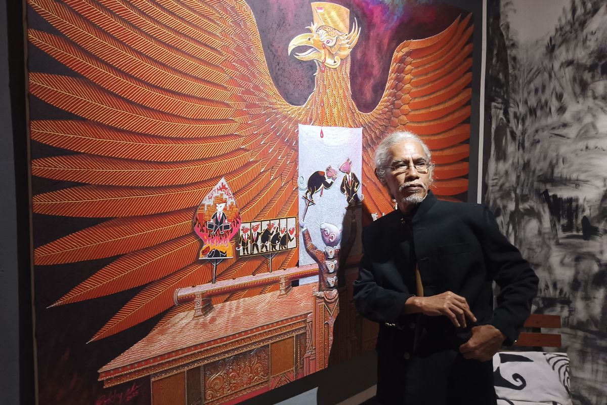 Usai Lukis "Tikus Dalam Garuda" yang Viral, Rokhyat Pamerkan “Dalang ...