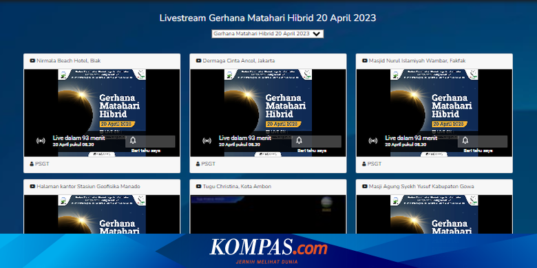 Link Live Streaming Gerhana Matahari di Seluruh Indonesia Hari Ini