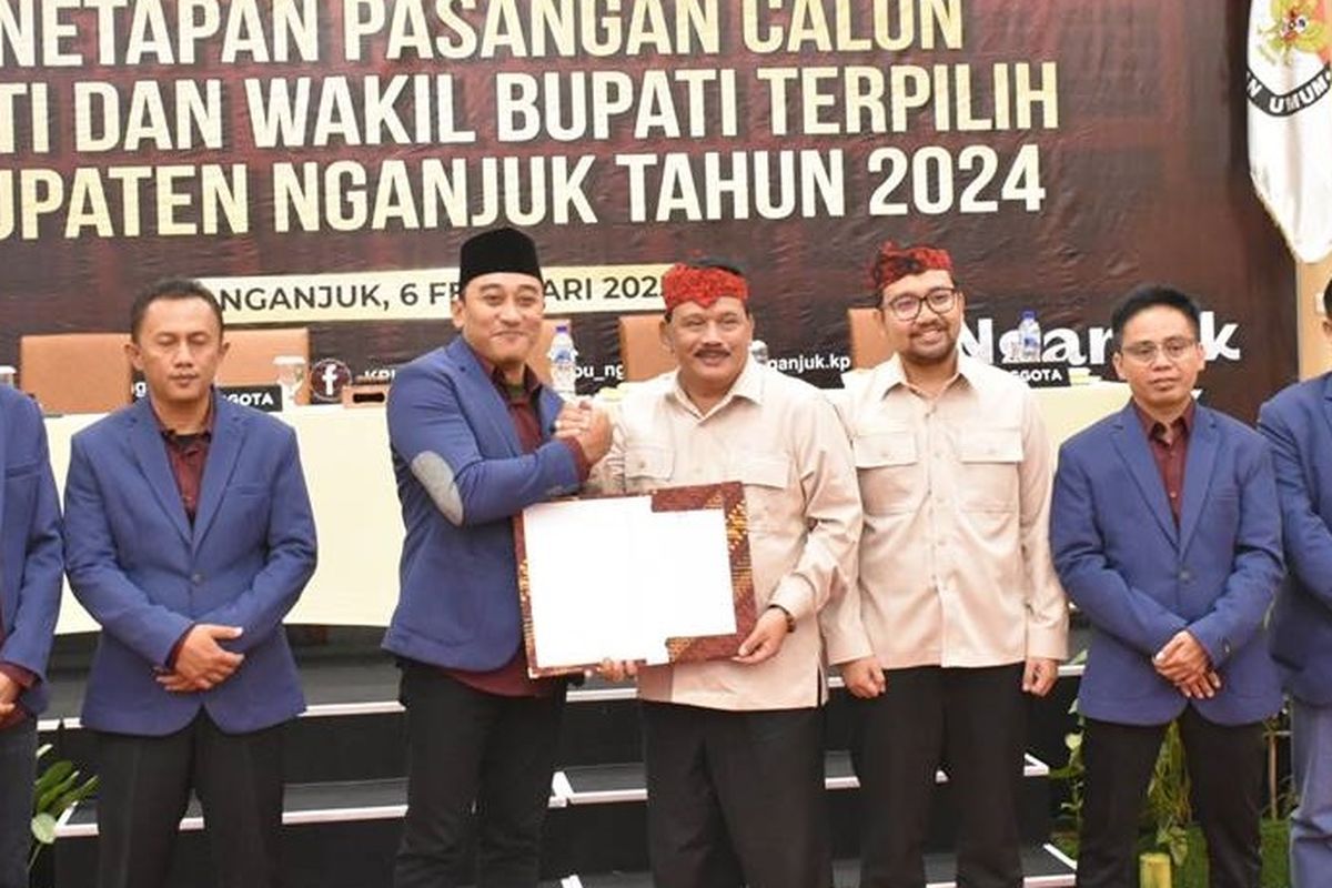 KPU Tetapkan Marhaen-Handy Jadi Bupati dan Wakil Bupati Terpilih Kabupaten Nganjuk