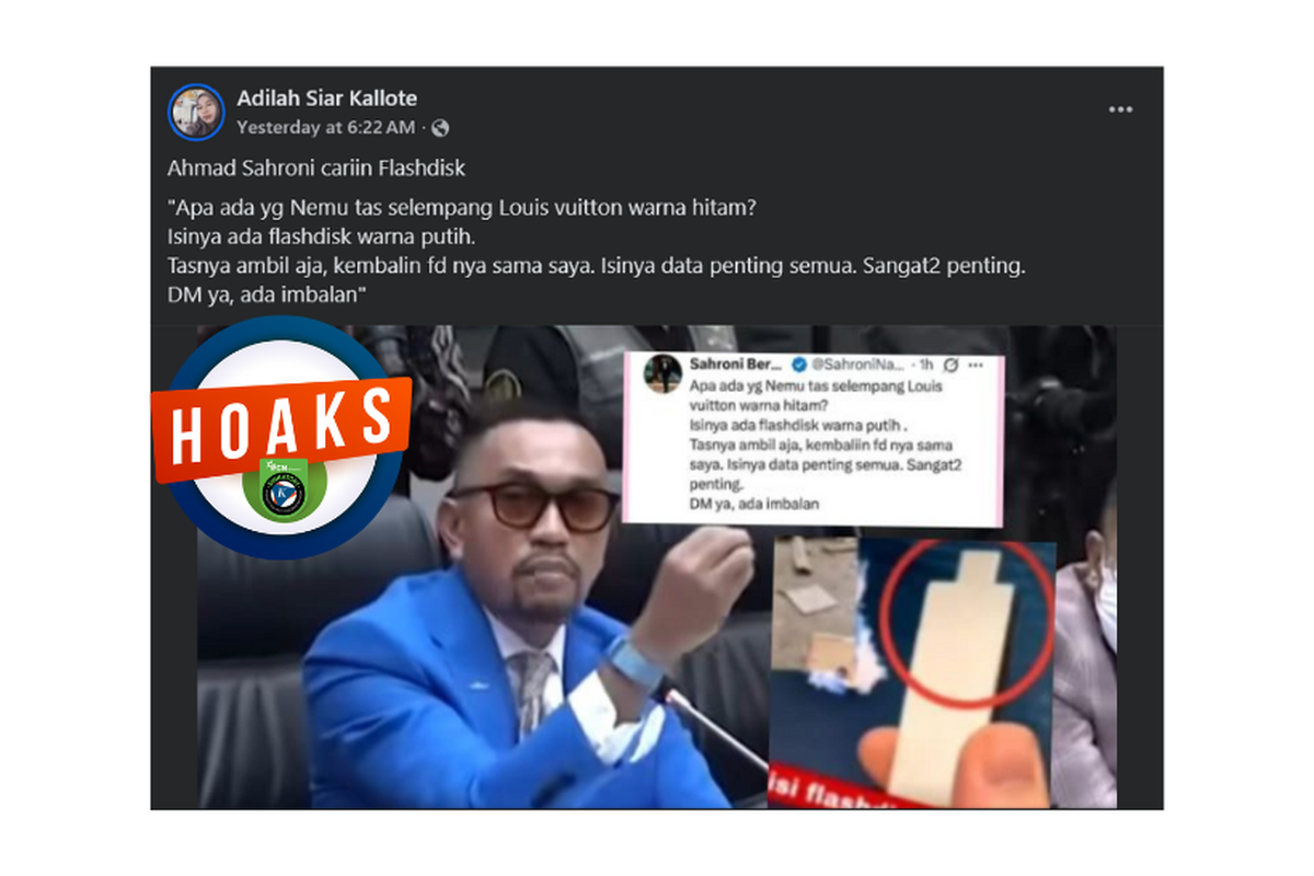 Muncul Akun X Klaim Minta Flashdisk Ahmad Sahroni, Nasdem: Itu Palsu