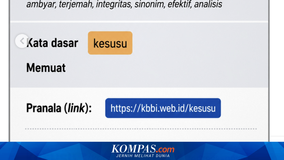 Kata “Kesusu” Resmi Masuk KBBI, Ini Penjelasan Badan Bahasa