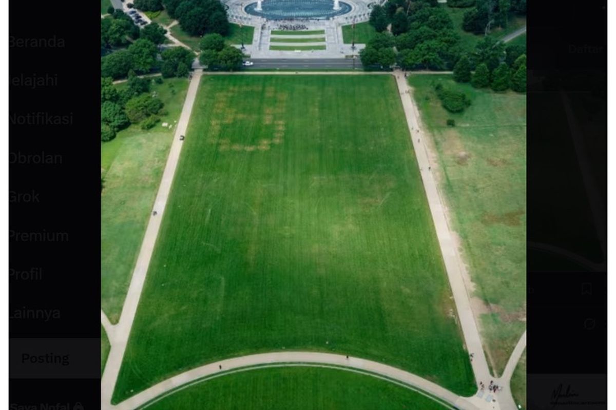 Misteri Tulisan Raksasa Angka "8647" di Rumput National Mall AS...