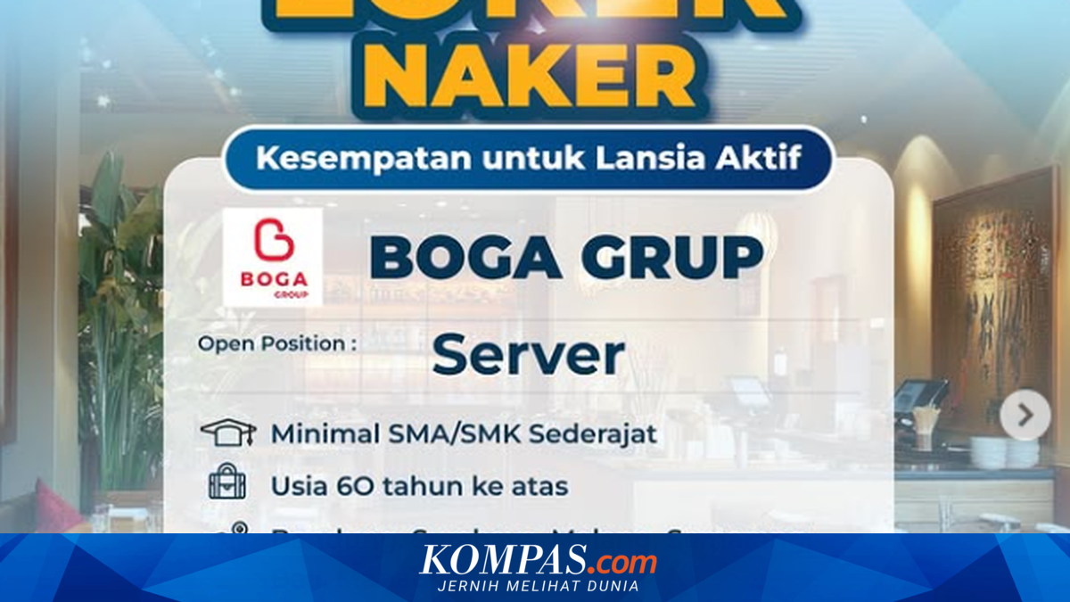 Boga Group Buka Lowongan Kerja untuk Lansia Aktif, Cek Persyaratannya