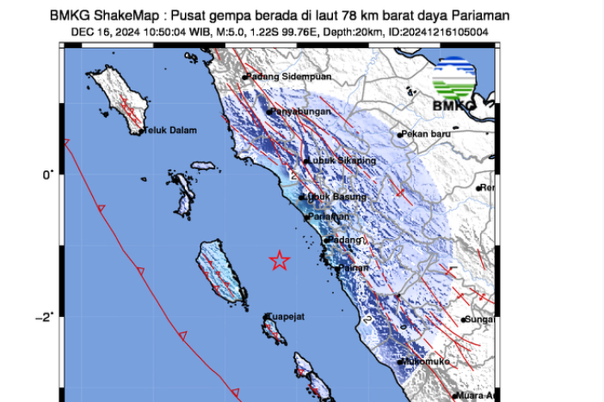 BMKG Ungkap Lima Segmen Gempa di Sumatera Barat, Potensi hingga Magnitudo 7,4