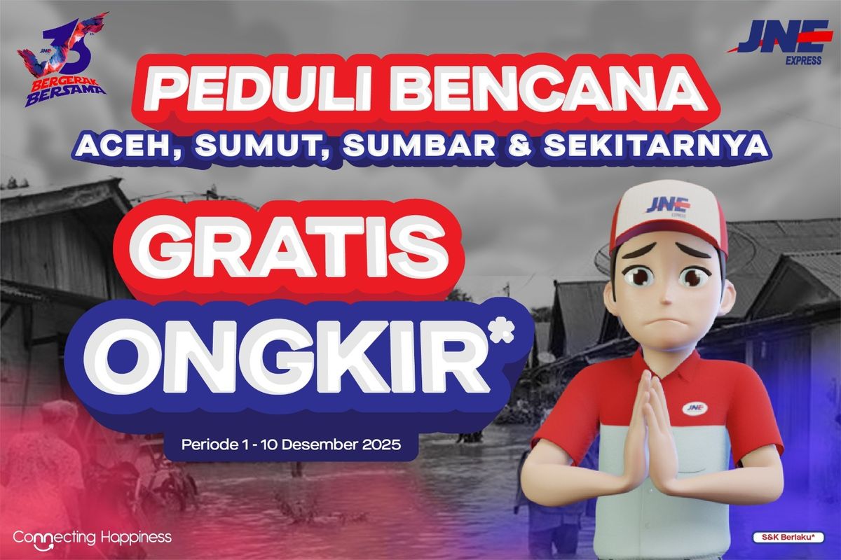 JNE Masih Gratiskan Ongkir Bantuan ke Korban Banjir Sumatera hingga 10 ...