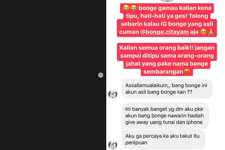 Nama Dicatut untuk Penipuan, Bonge Citayam: Bonge Enggak Pernah Minta Uang
