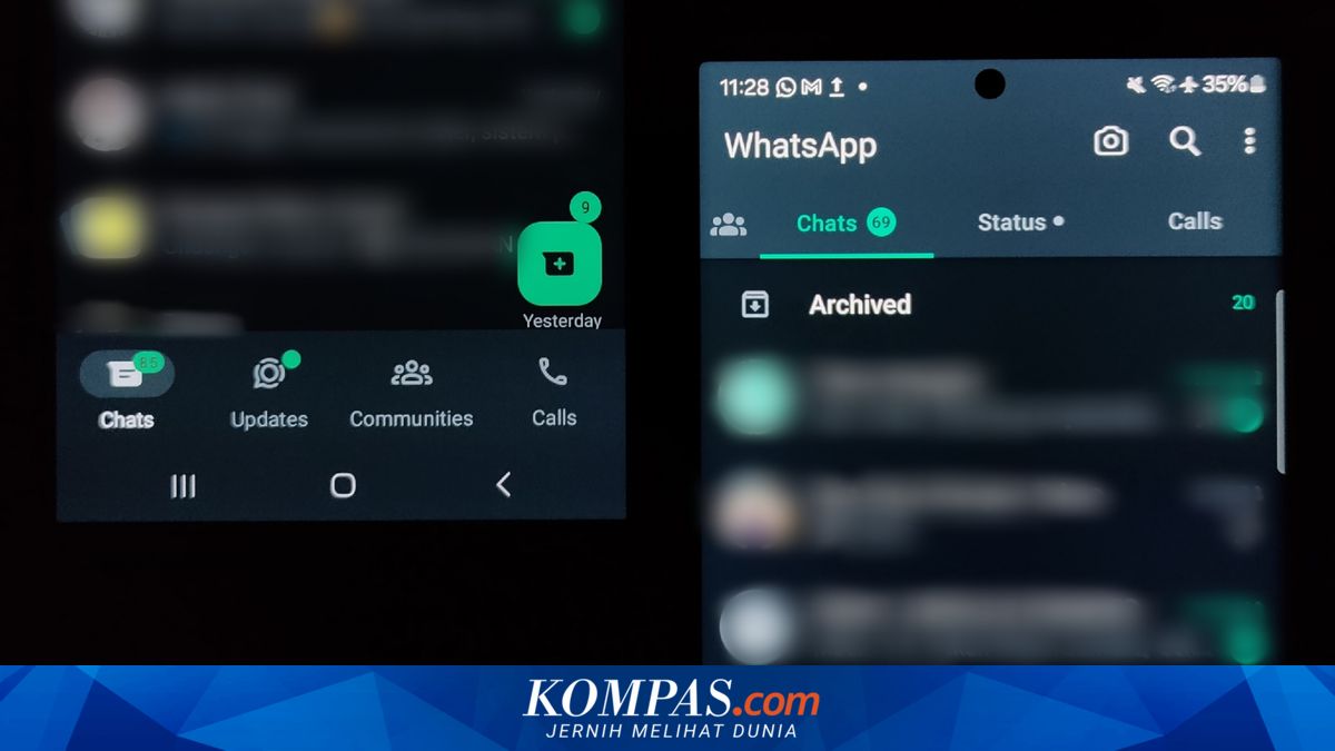 Tampilan WhatsApp Resmi Berubah Menu Chat Jadi di Bawah, Ini Alasannya