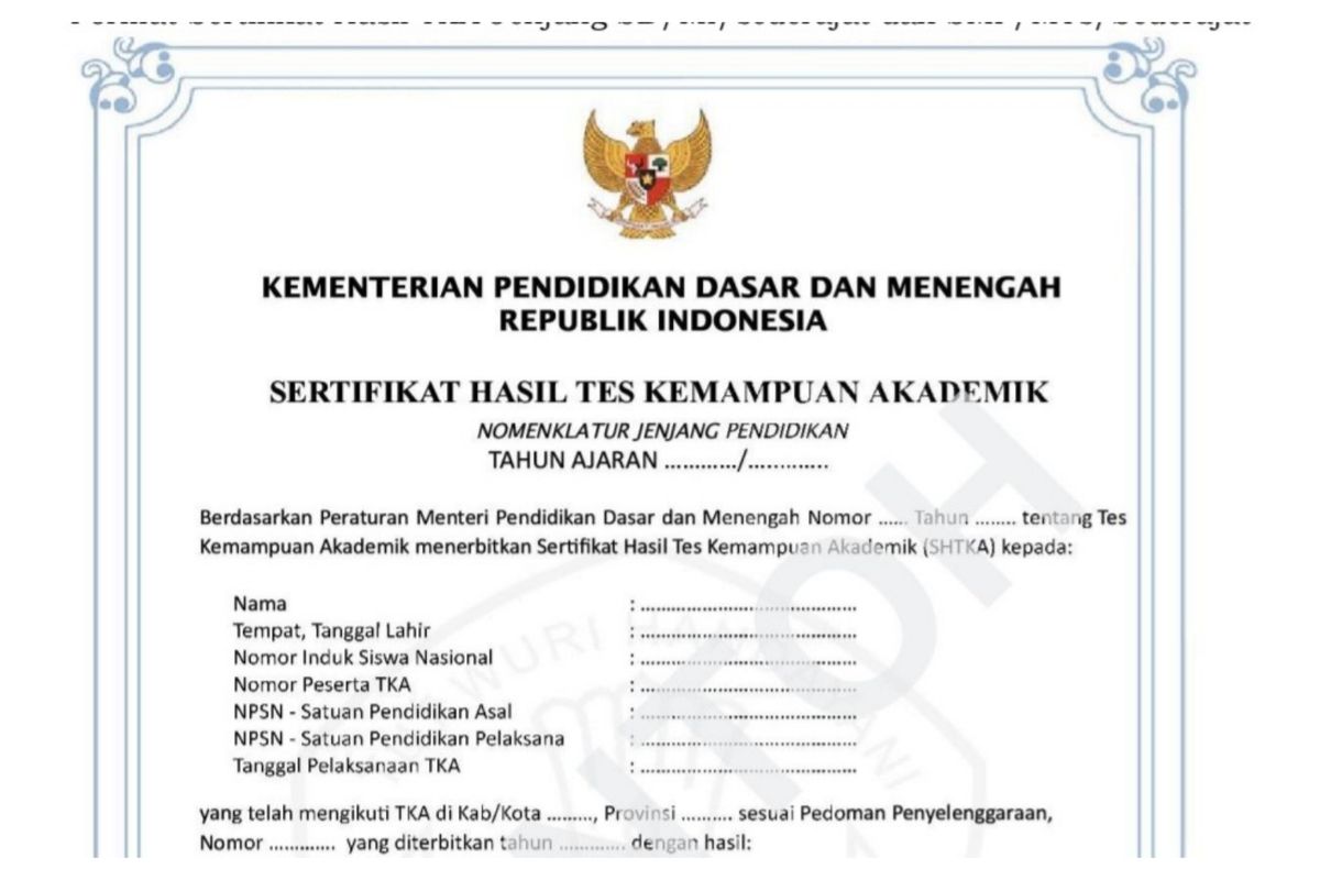 Peraturan TKA SD-SMA Tahun 2025 Terbit, Ini Syarat Siswa dan Materinya